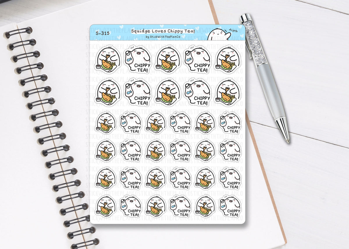S_315 Squidge Has a Chippy Tea | Squidge Stickers | Planner Stickers ...