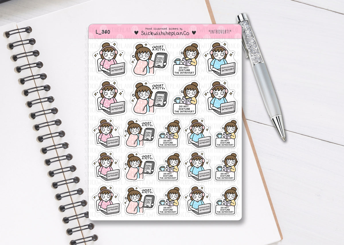 L_360 Introvert! | Lottie Stickers | Planner Stickers – StickWithThePlanCo