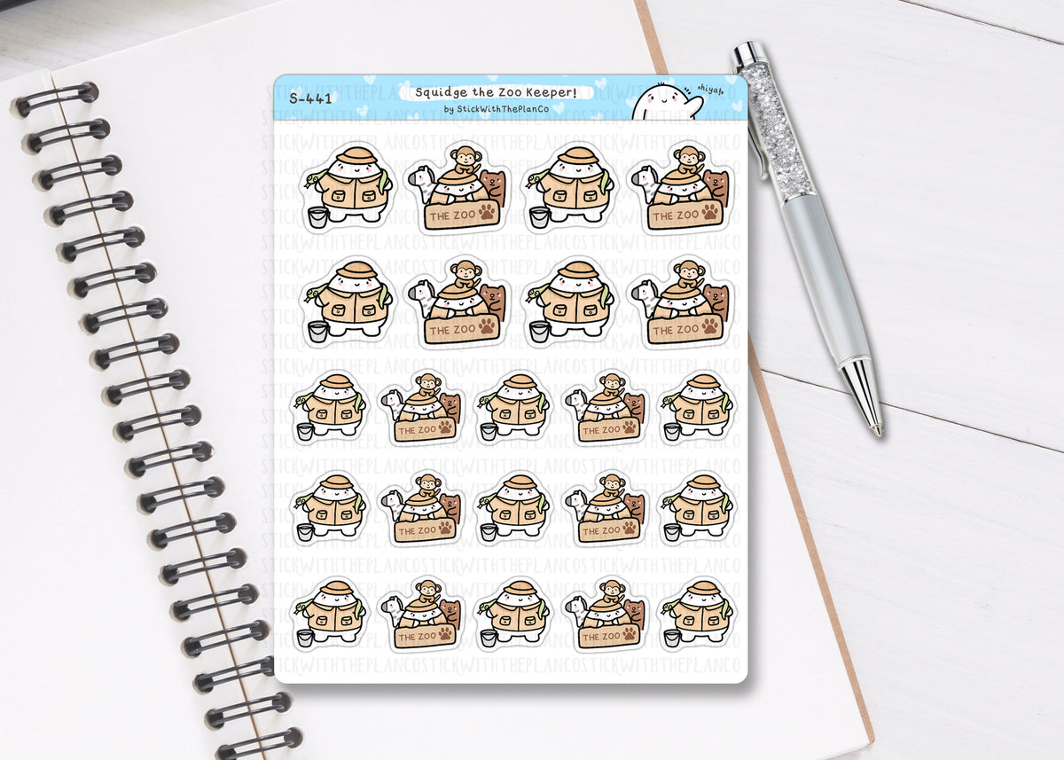 S_441 Squidge the Zookeeper | Squidge Stickers | Planner Stickers ...