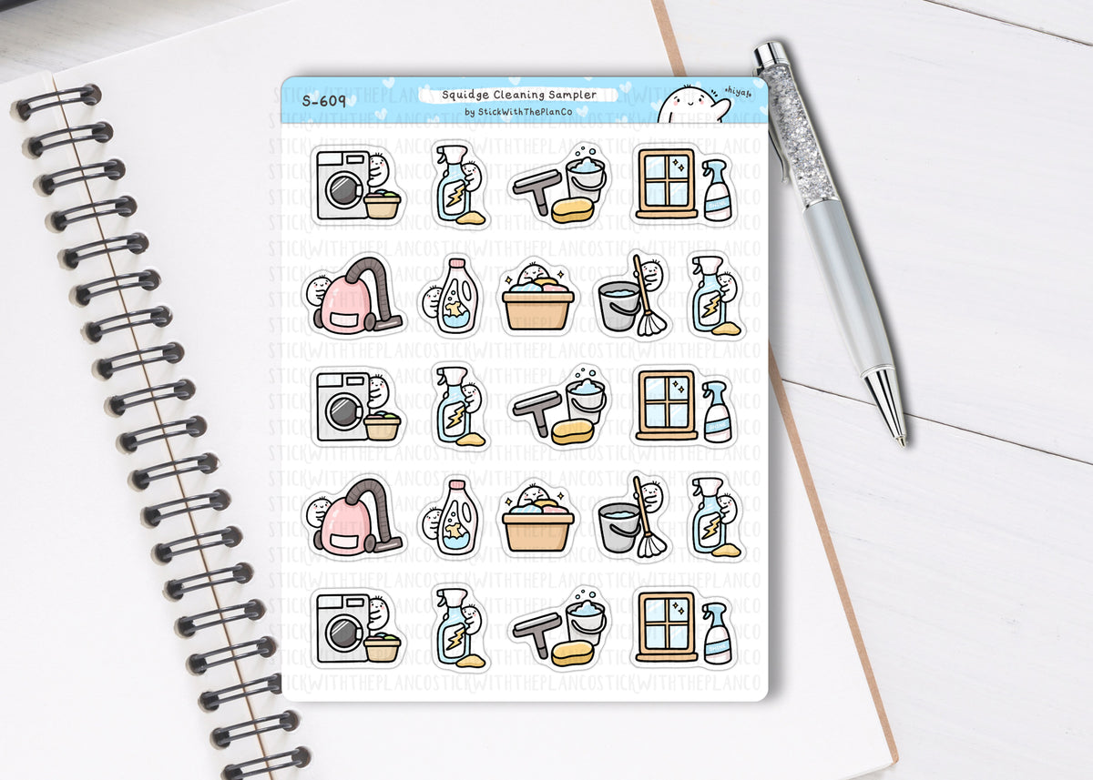 S_609 Squidge Cleaning Icon Sampler | Squidge Stickers | Planner Stick ...