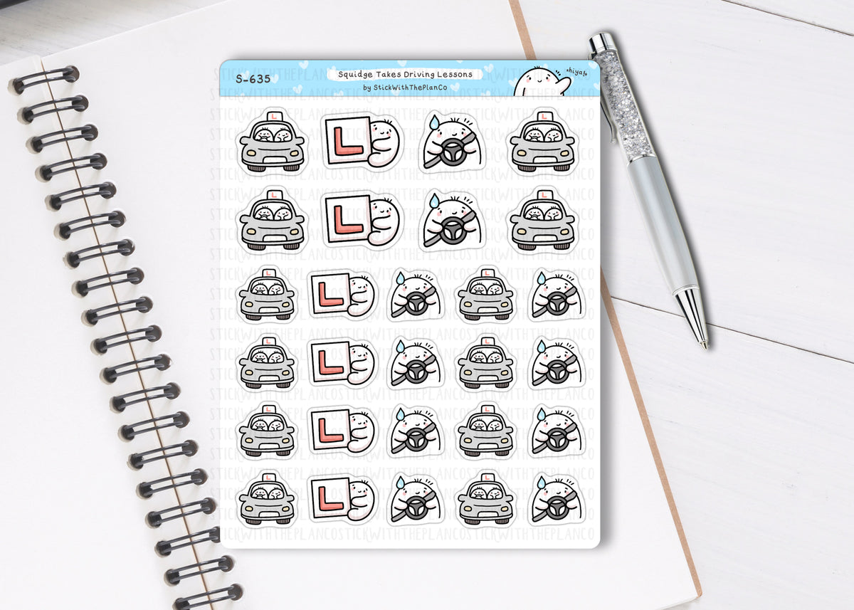 S_635 Learning to Drive | Squidge Stickers | Planner Stickers ...