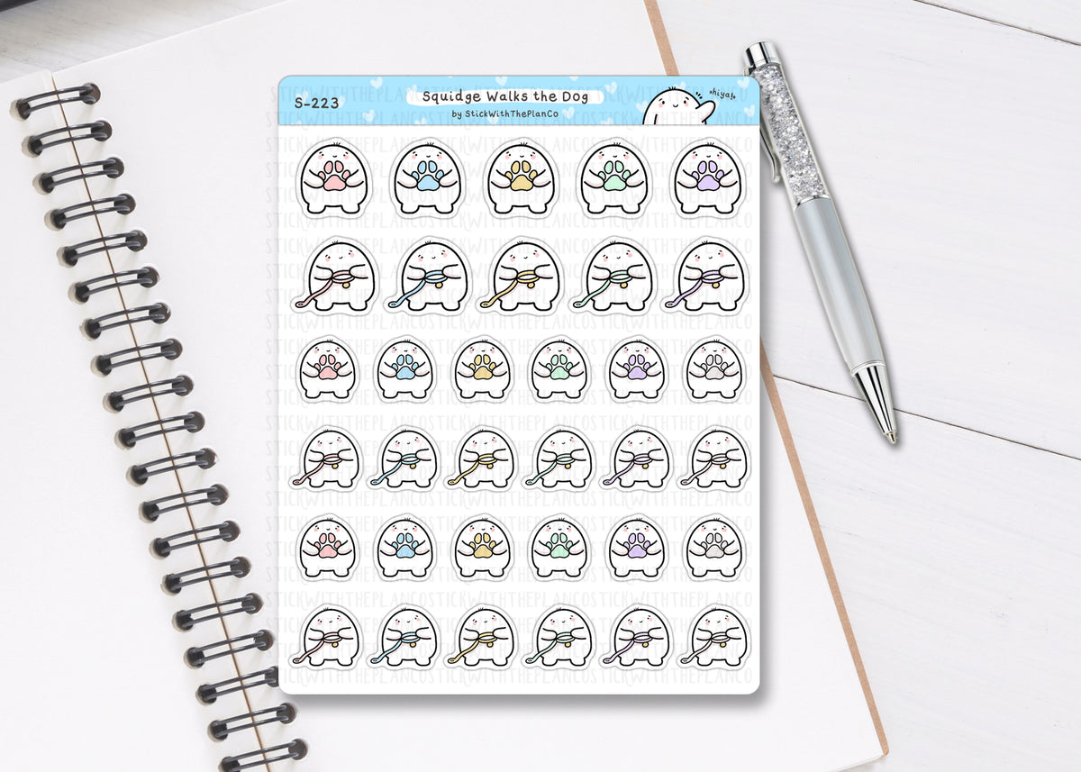 S_223 Squidge Walks the Dog | Squidge Stickers | Planner Stickers ...